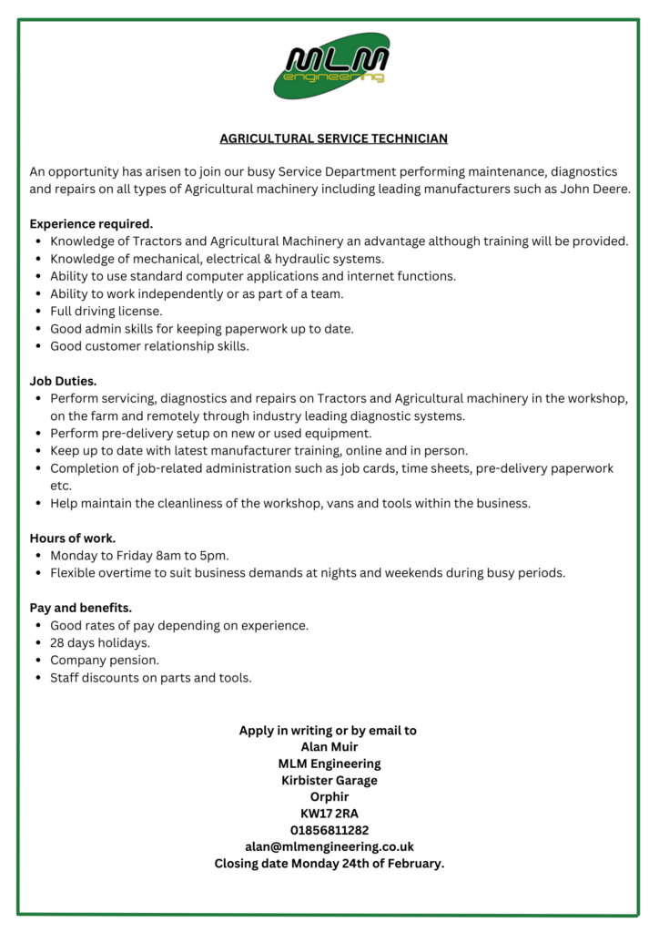 MLM Engineering - John Deere dealer for Orkney & Shetland
